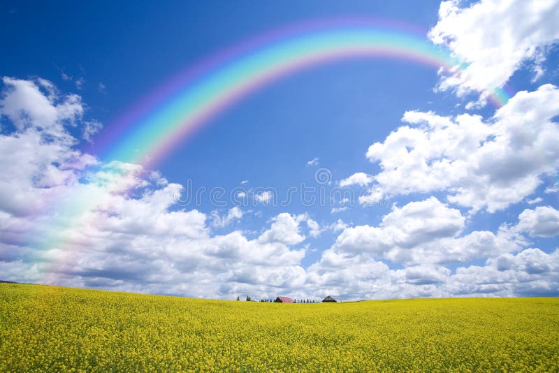 Rainbow Over Countryside stock photo. Image of receding - 23624326