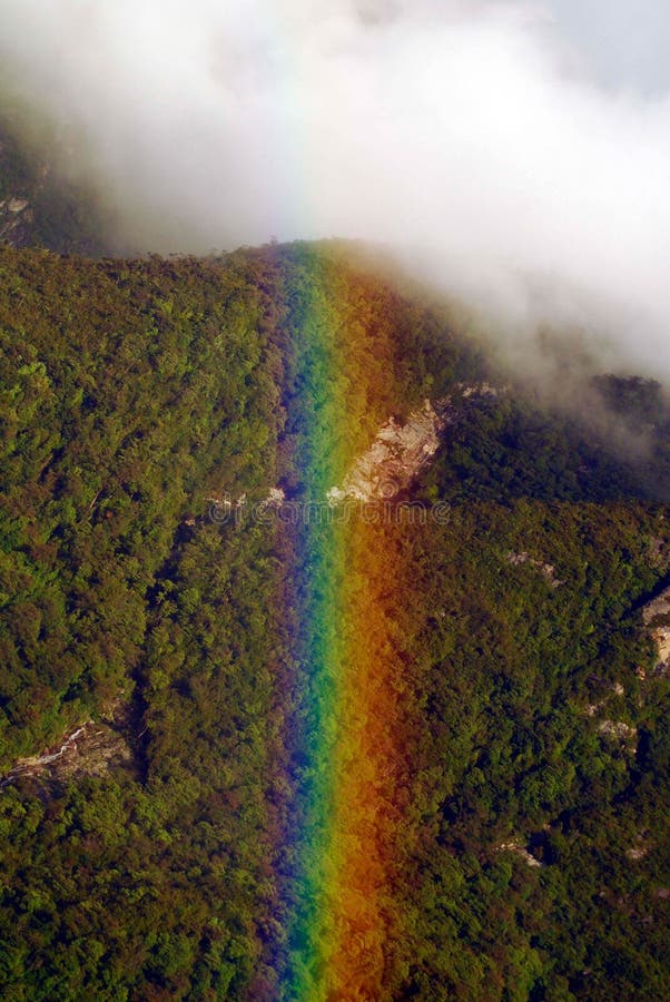Rainbow Over Forest in the Mountains Stock Image - Image of mysticism ...