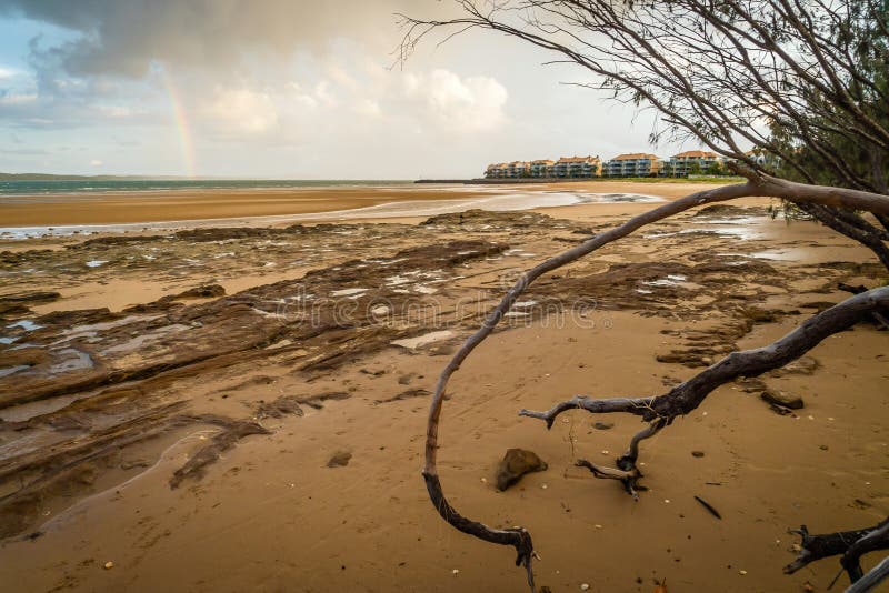 Rainbow Over Fraser Island in Queensland, Australia Stock Image - Image ...