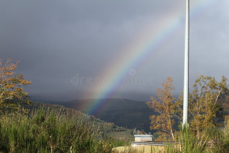 Rainbow Over the Highlands of Scotland Stock Photo - Image of rain ...