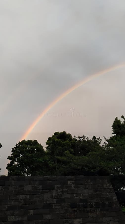 A Rainbow Over Kasumigaseki after the Rain Stock Photo - Image of ...