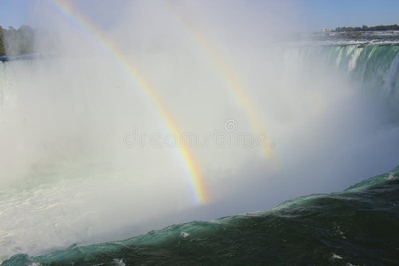 Rainbow Over Niagara Falls, Ontario Stock Photo - Image of geographical ...