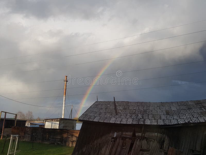 Rainbow Over an Old Wooden Shed Stock Image - Image of doorway, vintage ...