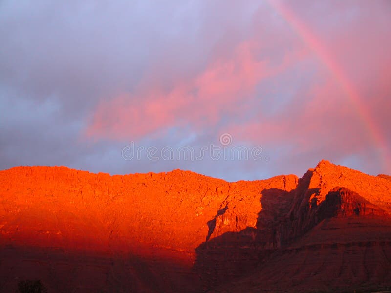 Rainbow over Red Mountain stock image. Image of rainbow - 165541