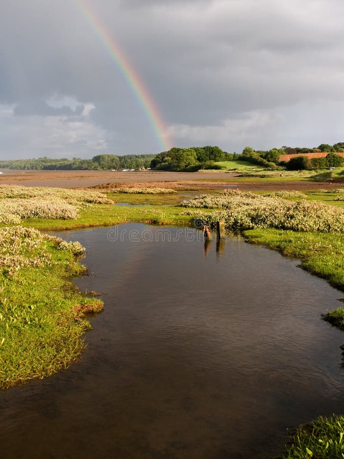 Rainbow over River stock image. Image of british, landscape - 155909207