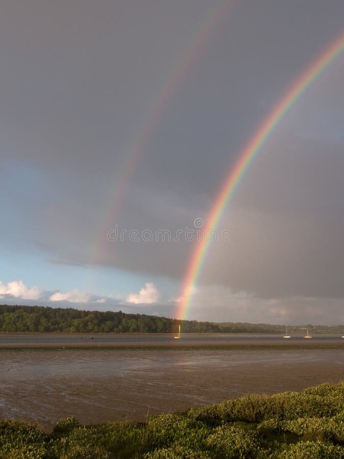 Rainbow over River stock image. Image of nature, environment - 155909227