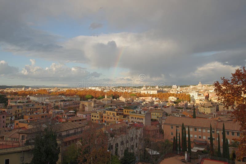 Rainbow over Rome stock image. Image of italian, italy - 106025021