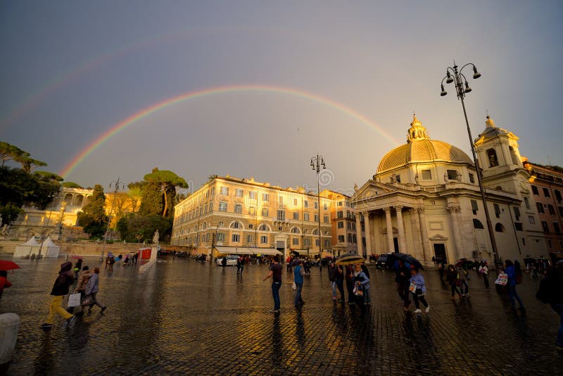 Rainbow over Rome editorial image. Image of place, rome - 64264870