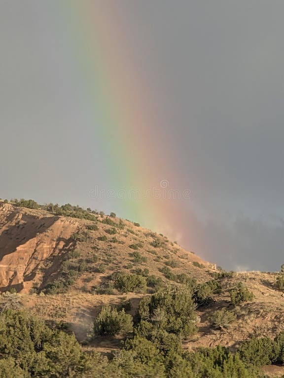 Rainbow Over Santa Fe New Mexico Stock Image - Image of rainbow, santa ...