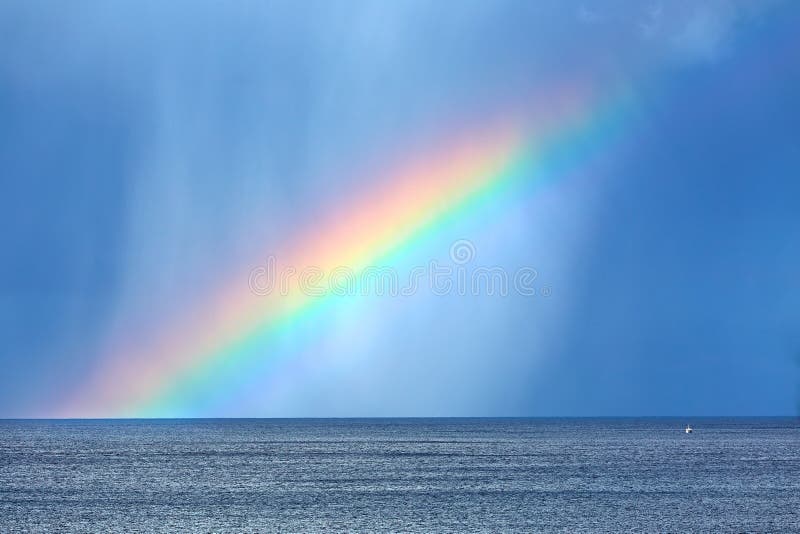 Rainbow over sea stock image. Image of infinite, light - 89849899