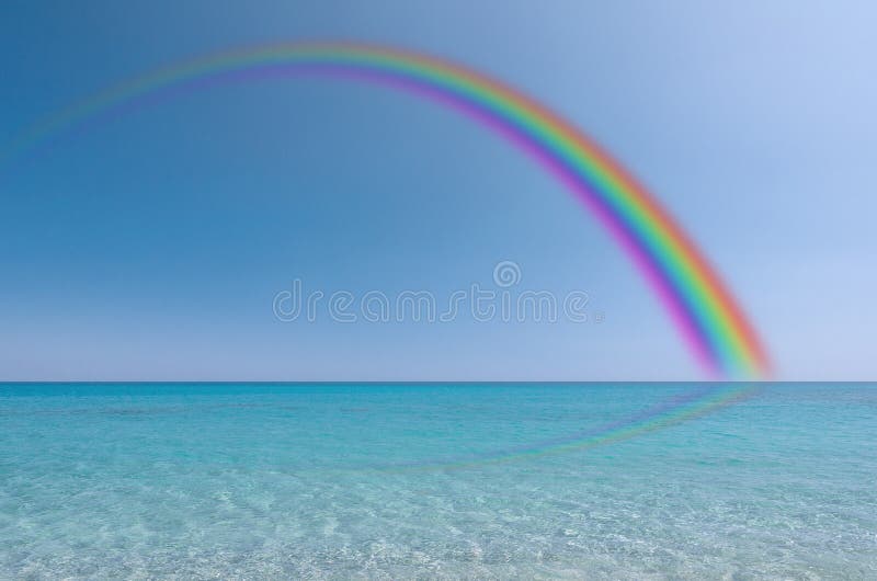 Rainbow over the sea stock image. Image of colors, harmony - 42779779