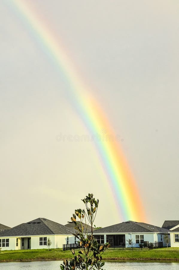 Rainbow Over Tropical Location, after a Rainstorm Stock Photo - Image ...