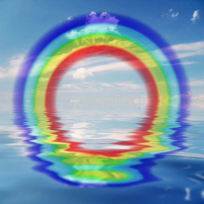 Rainbow Over the Water stock photo. Image of scenics - 173821578