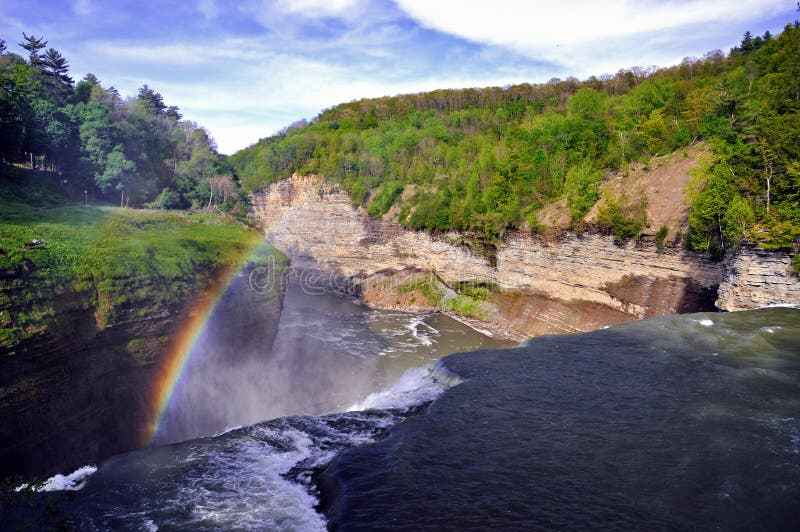 Rainbow Over Waterfall stock image. Image of york, letchworth - 16011673