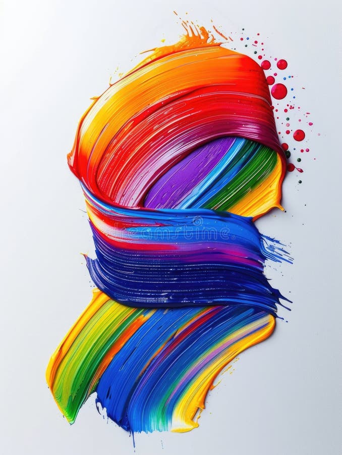 Rainbow Paint Brush Stroke stock image. Image of expressive - 383230685