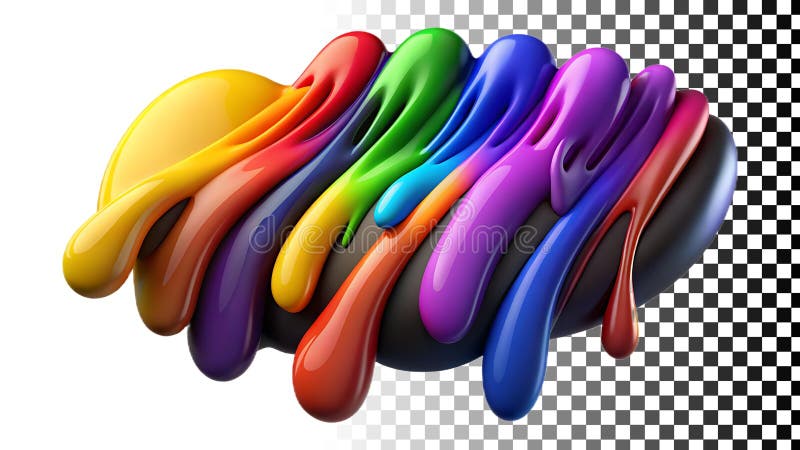 Rainbow Paint Drip, Vibrant Artistic Element for Creative and Colorful ...
