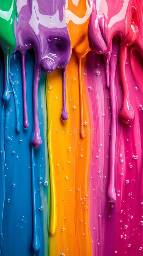 Rainbow Paint Dripping Down Vertical Canvas Stock Photos - Free ...