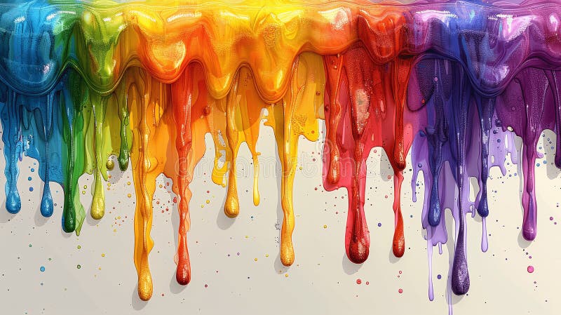 Rainbow Paint Drips for Creative Content Backgrounds. Stock ...