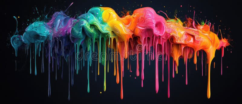 "COLORFUL PAINT SPLATTER on DARK SURFACE" Stock Illustration ...