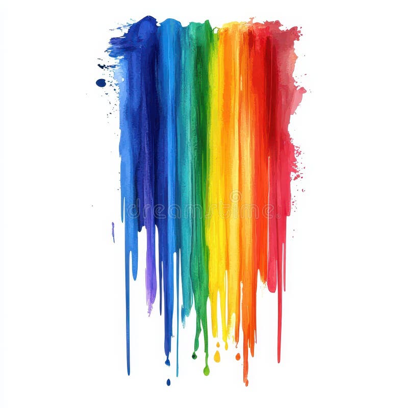 Rainbow Paint Drips Vibrant Colors Art Abstract Stock Photo - Image of ...