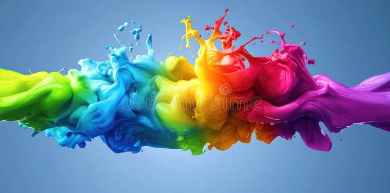 Rainbow paint splash burst stock image. Image of color - 369645399