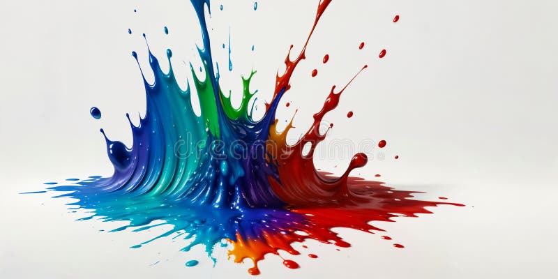 Rainbow Paint Splash - Concept Design. AI Stock Illustration ...
