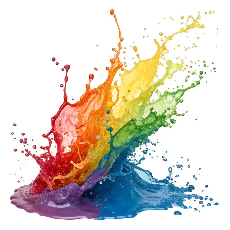 Rainbow Paint Splash Isolated on White Background Stock Illustration ...