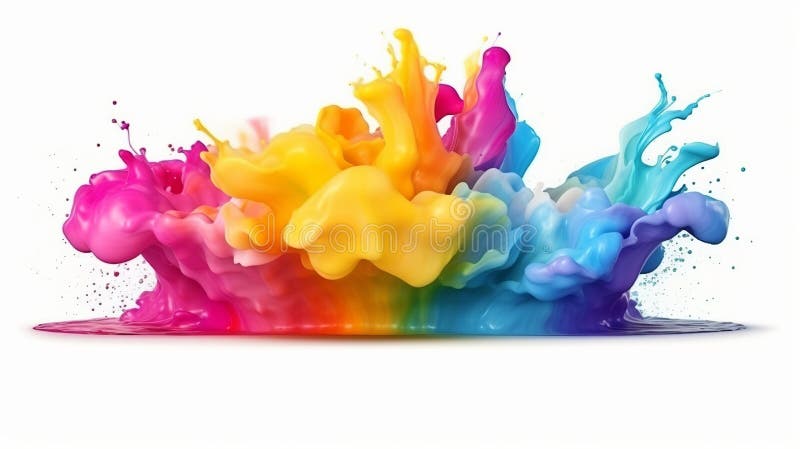 Rainbow Paint Splash. Isolated on White Background Stock Illustration ...