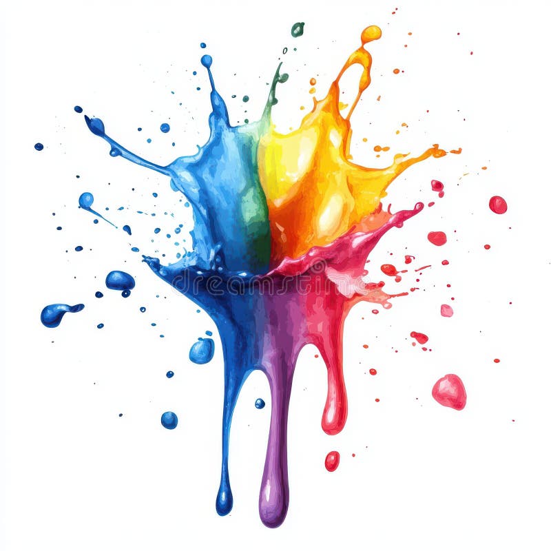 Rainbow Paint Splash Vibrant Colors Explosion Art Stock Illustration ...