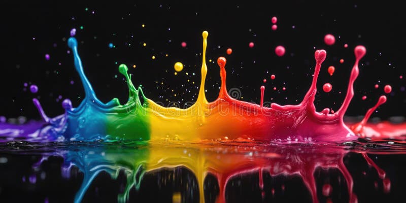 Rainbow Paint Splash stock photo. Image of vivid, bright - 375737884