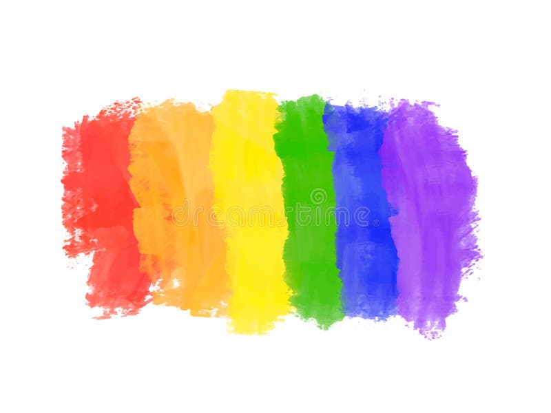 Rainbow Paint Strokes in PRIDE LGBT Flag Colours on White Stock Vector ...