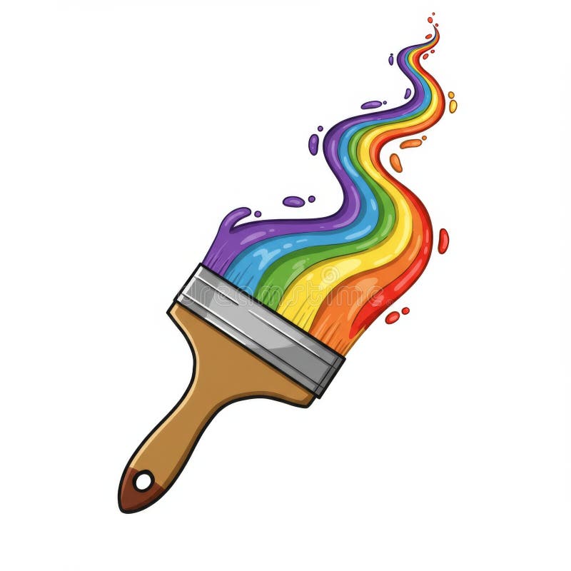 Rainbow Paintbrush Swirl Pixel Art Illustration Stock Illustration ...
