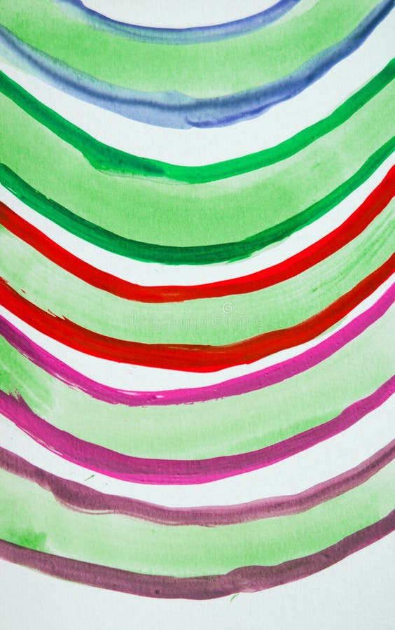 Rainbow Painted Arc, Watercolor Colorful Cute Hand Drawing Stock Photo ...