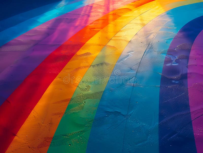 A Rainbow is Painted on the Ground Stock Photo - Image of umbrella ...