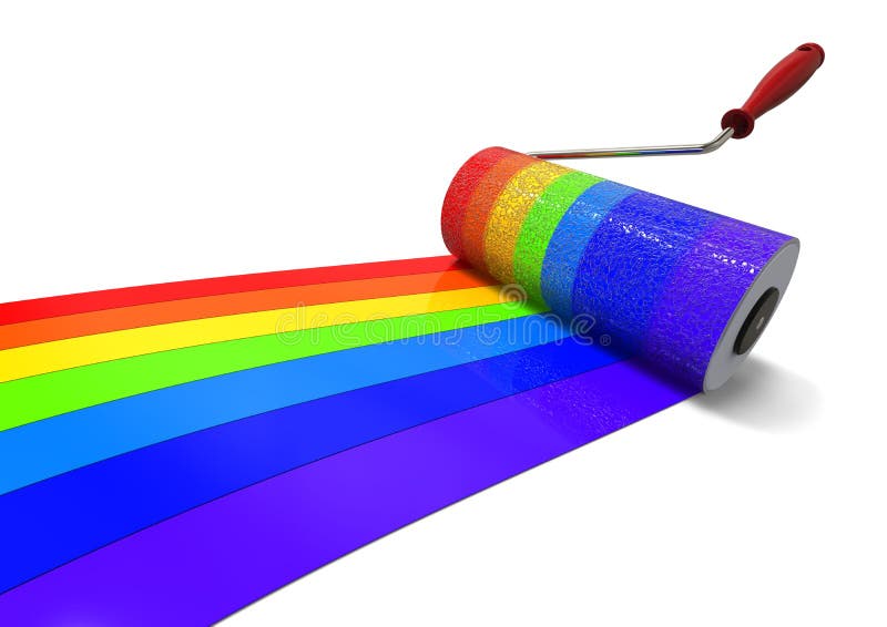 Painting Roller Rainbow Paint Stock Illustrations – 286 Painting Roller ...