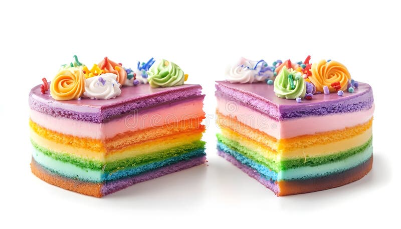 Rainbow Pancake Cake Isolated on White Background. Collection Stock ...