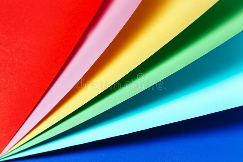 Rainbow Paper Background, Colorful Paper Stock Image - Image of blue ...