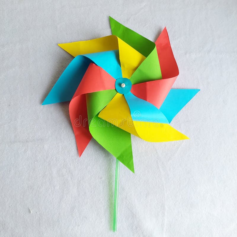 Rainbow Paper Wind Mill Origami Stock Photo - Image of origami, paper ...