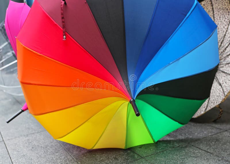 Rainbow Parasol stock photo. Image of open, colour, symbol - 78754384