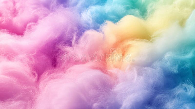 Rainbow Pastel Cotton Candy Texture Background Stock Illustration ...