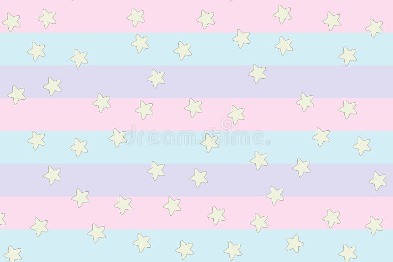 Rainbow Pastel Cute Beautiful Stars Horizontal Line Stripe Dot Dash ...