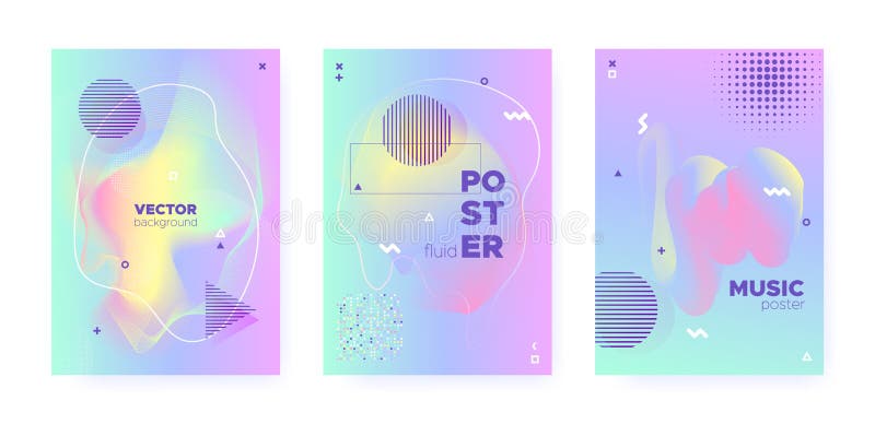 Rainbow Pastel Fluid. Abstract Memphis Elements Stock Vector ...