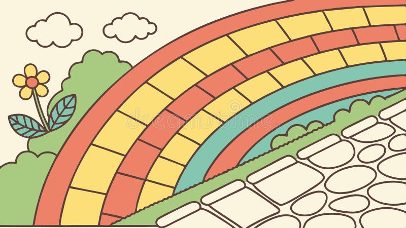 Rainbow Path Geometric Abstract Design Element Fun Vector Design ...