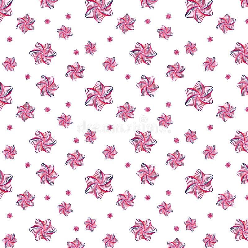 Rainbow Pattern of Abstract Flower, Arcs, Stars on a White Background ...