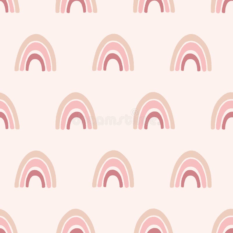 Rainbow Pattern Background. Boho Style Vector Seamless Repeat Design of ...