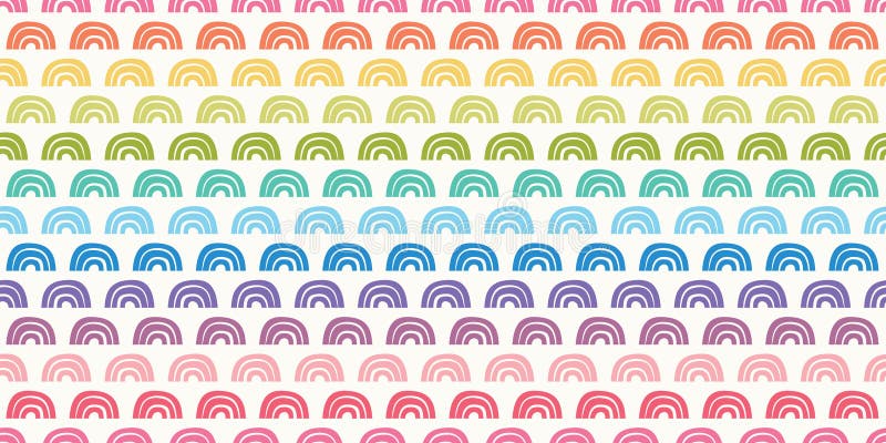 Rainbow Pattern Background Border. Fun Vector Seamless Repeat Banner ...