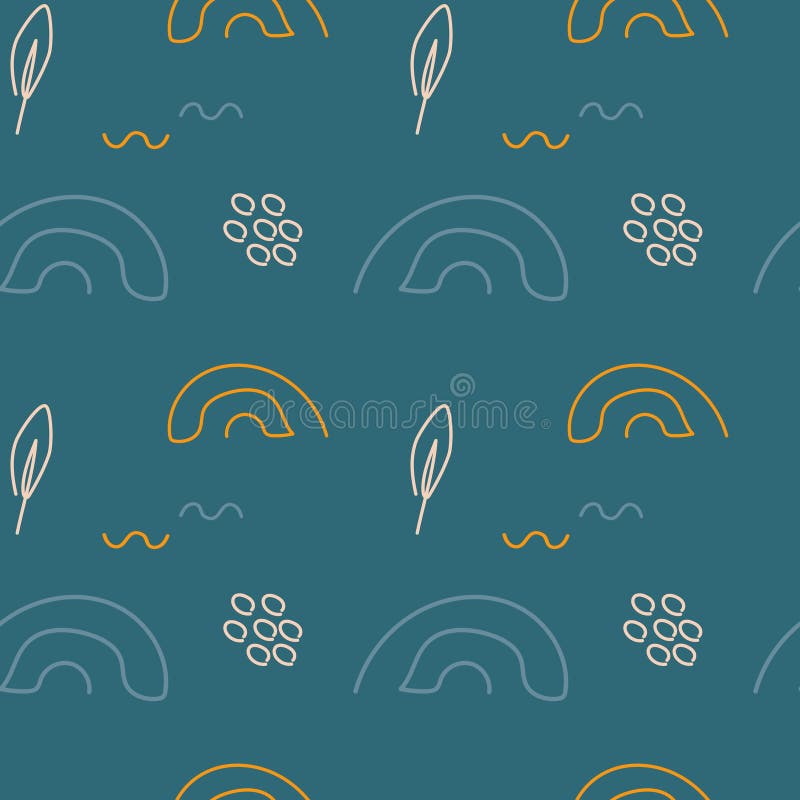 Rainbow Pattern in Linear Style Stock Vector - Illustration of shape ...