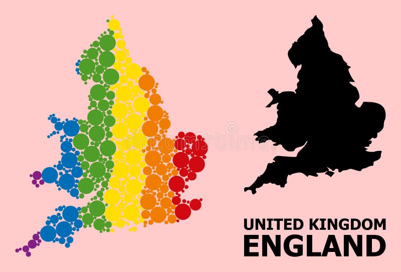 Rainbow Pattern Map of England for LGBT Stock Vector - Illustration of ...
