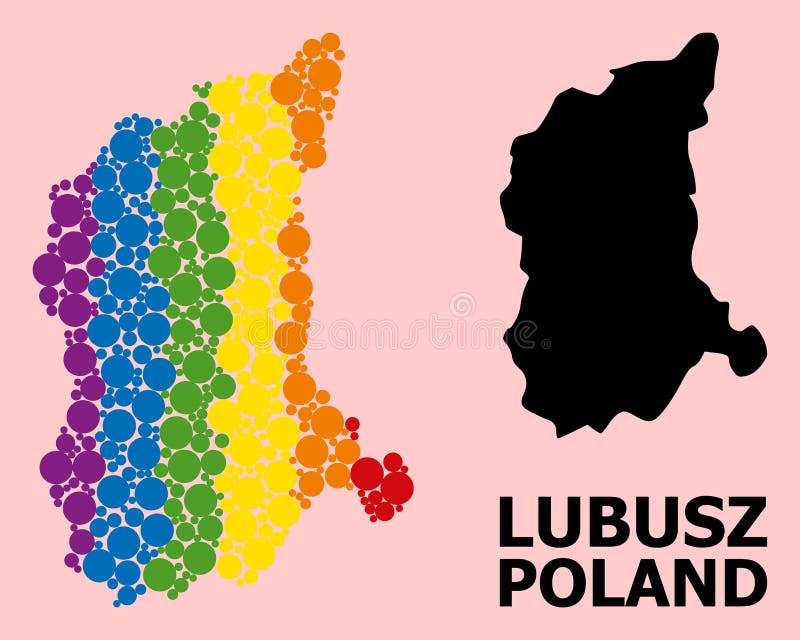 Rainbow Pattern Map of Lubusz Province for LGBT Stock Vector ...