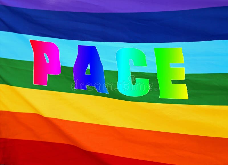 Rainbow Peace Flag with Written PACE in Italy Stock Photo - Image of ...